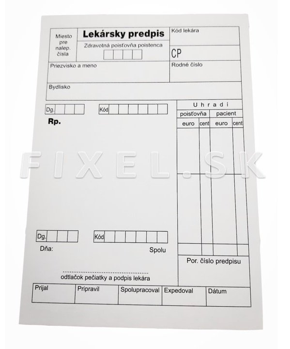 Lekársky predpis - sypaný | fixel.sk